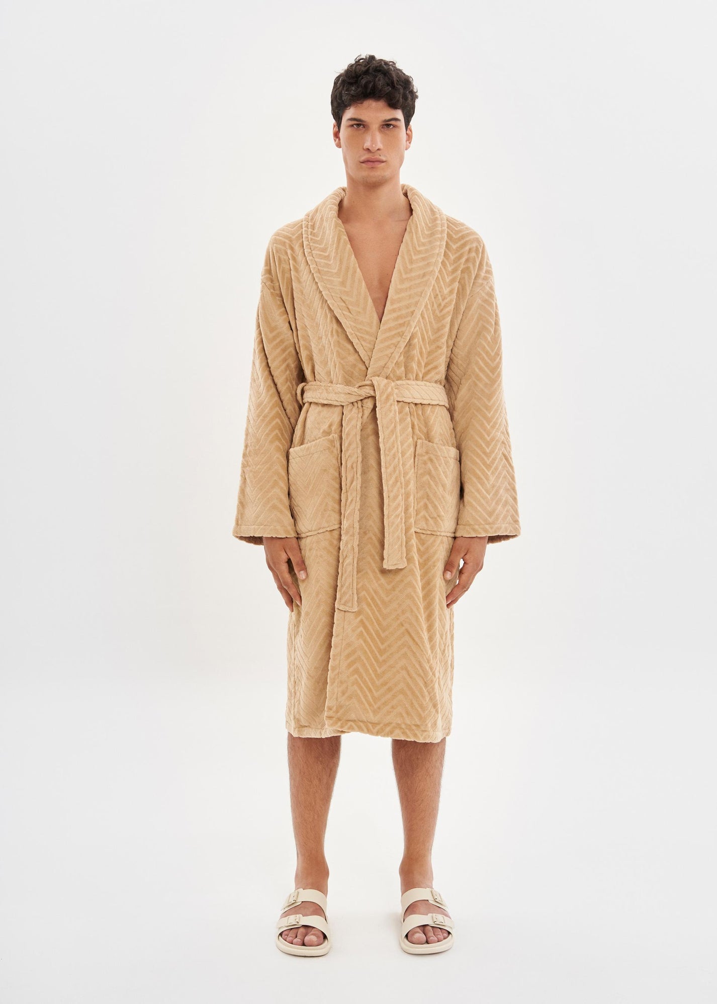 Bathrobe Velour - Taupe - House Babylon