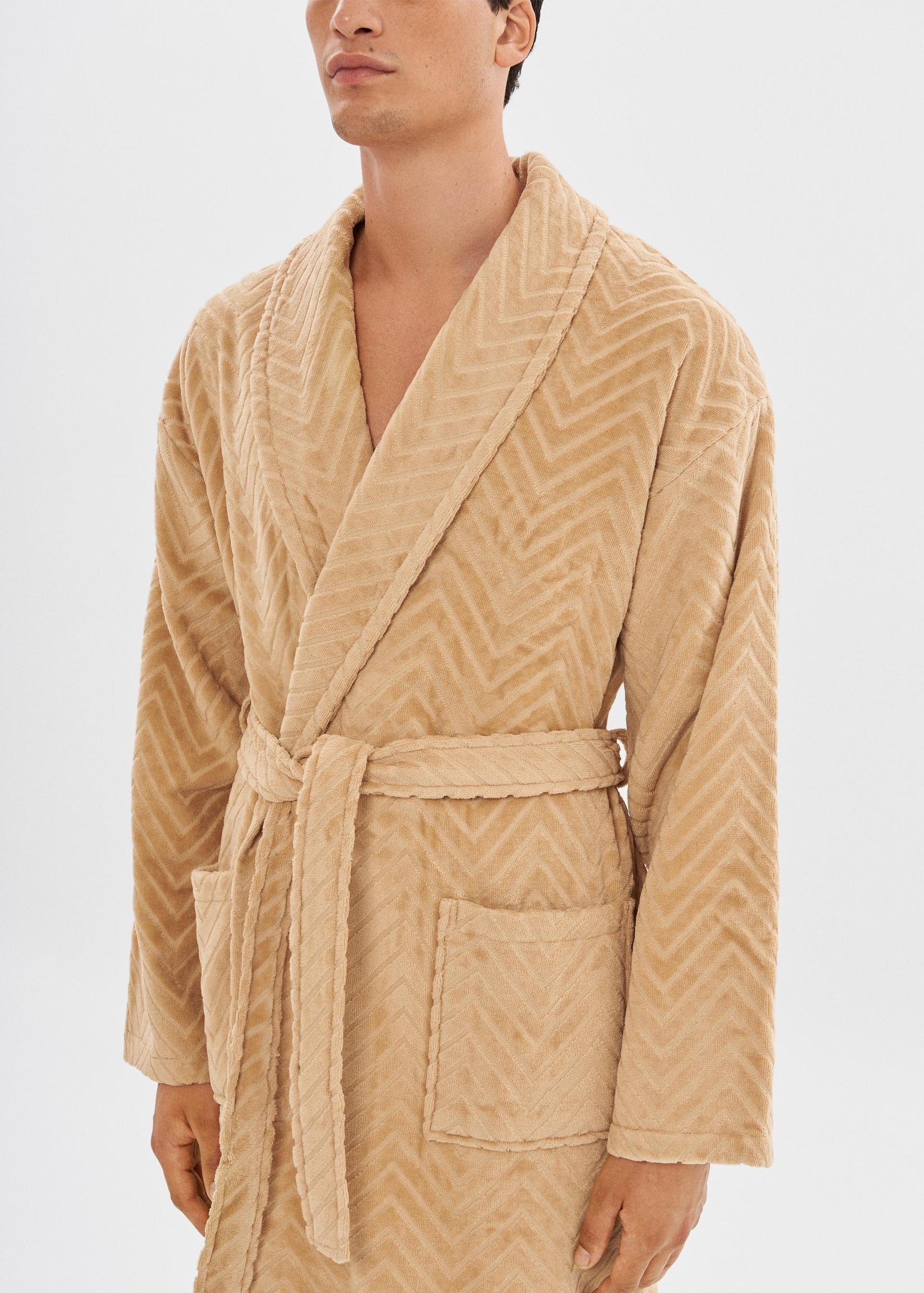 Bathrobe Velour - Taupe - House Babylon